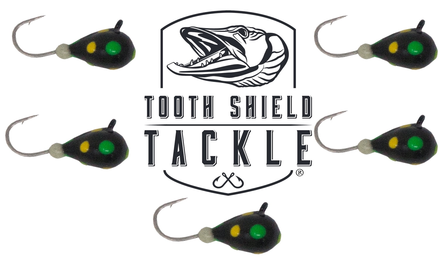 Tooth Shield Tackle UV Glow Tungsten Ice Fishing Jigs 5-Pack Crappie ...