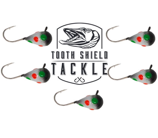 Tooth Shield Tackle UV Glow Tungsten Ice Fishing Jigs 5-Pack Crappie ...