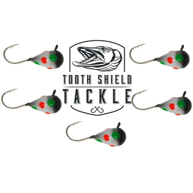 Tooth Shield Tackle UV Glow Tungsten Ice Fishing Jigs 5-Pack Crappie ...