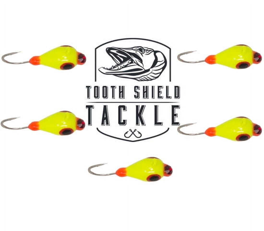 Tooth Shield Tackle UV Glow Tungsten Ice Fishing Jigs 5-Pack Crappie ...