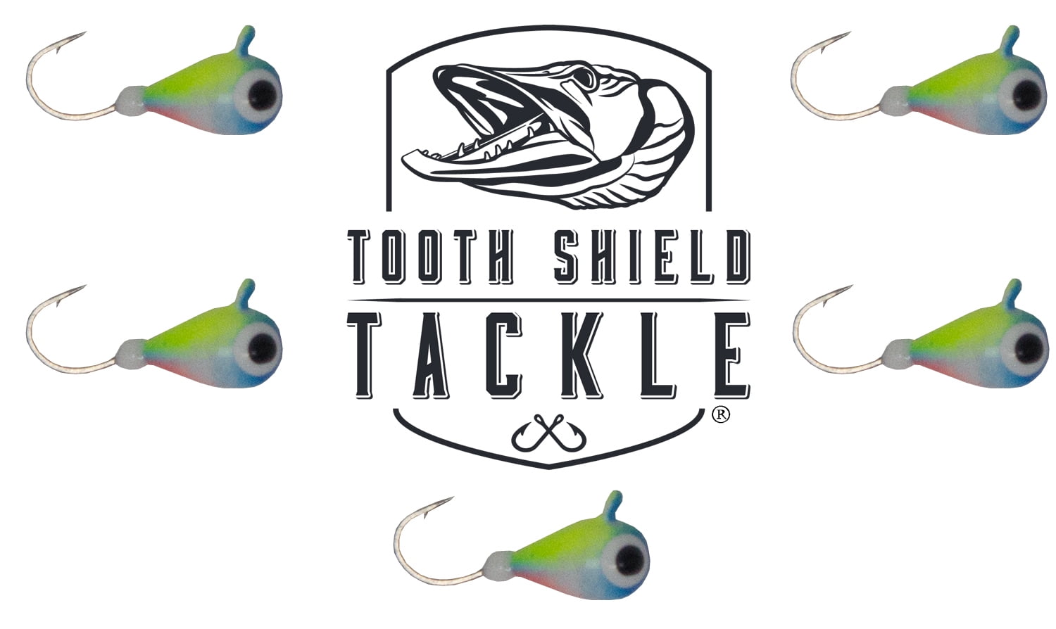 Tooth Shield Tackle UV Glow Tungsten Ice Fishing Jigs 5-Pack Crappie ...