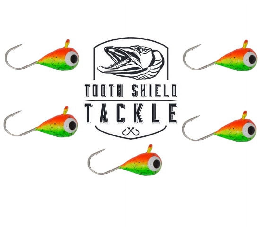 Tooth Shield Tackle UV Glow Tungsten Ice Fishing Jigs 5-Pack Crappie ...