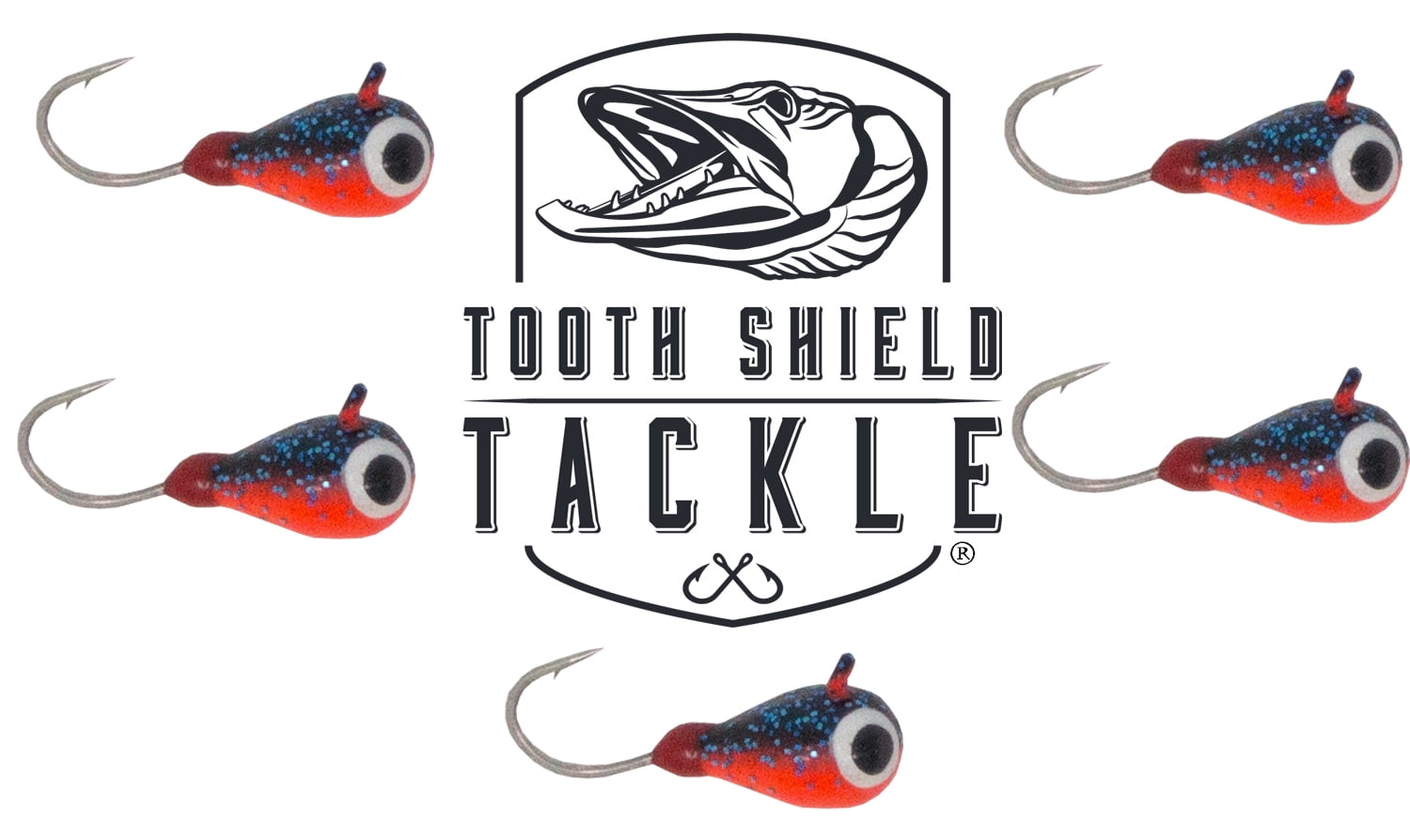 Tooth Shield Tackle UV Glow Tungsten Ice Fishing Jigs 5-Pack Crappie ...
