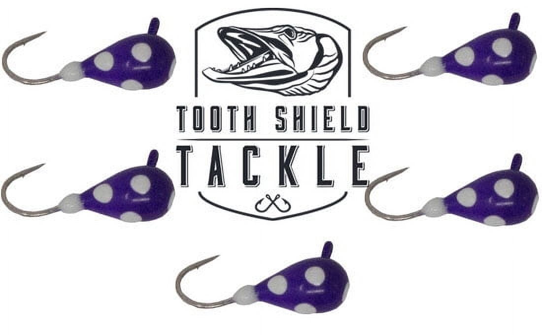 Tooth Shield Tackle UV Glow Tungsten Ice Fishing Jigs 5-Pack Crappie ...