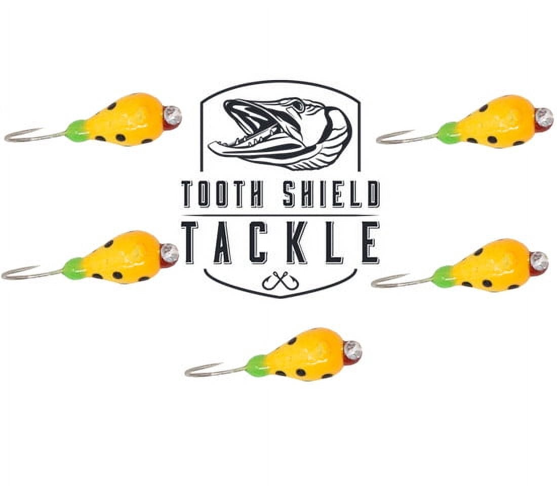 Tooth Shield Tackle UV Glow Tungsten Ice Fishing Jigs 5-Pack Crappie ...