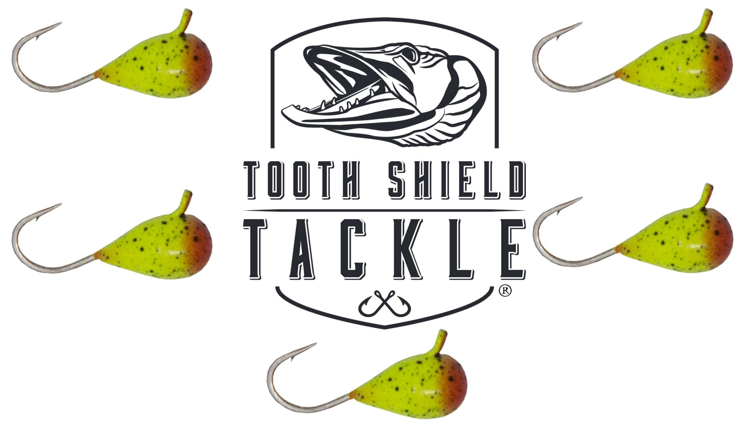 Tooth Shield Tackle UV Glow Tungsten Ice Fishing Jigs 5-Pack Crappie ...