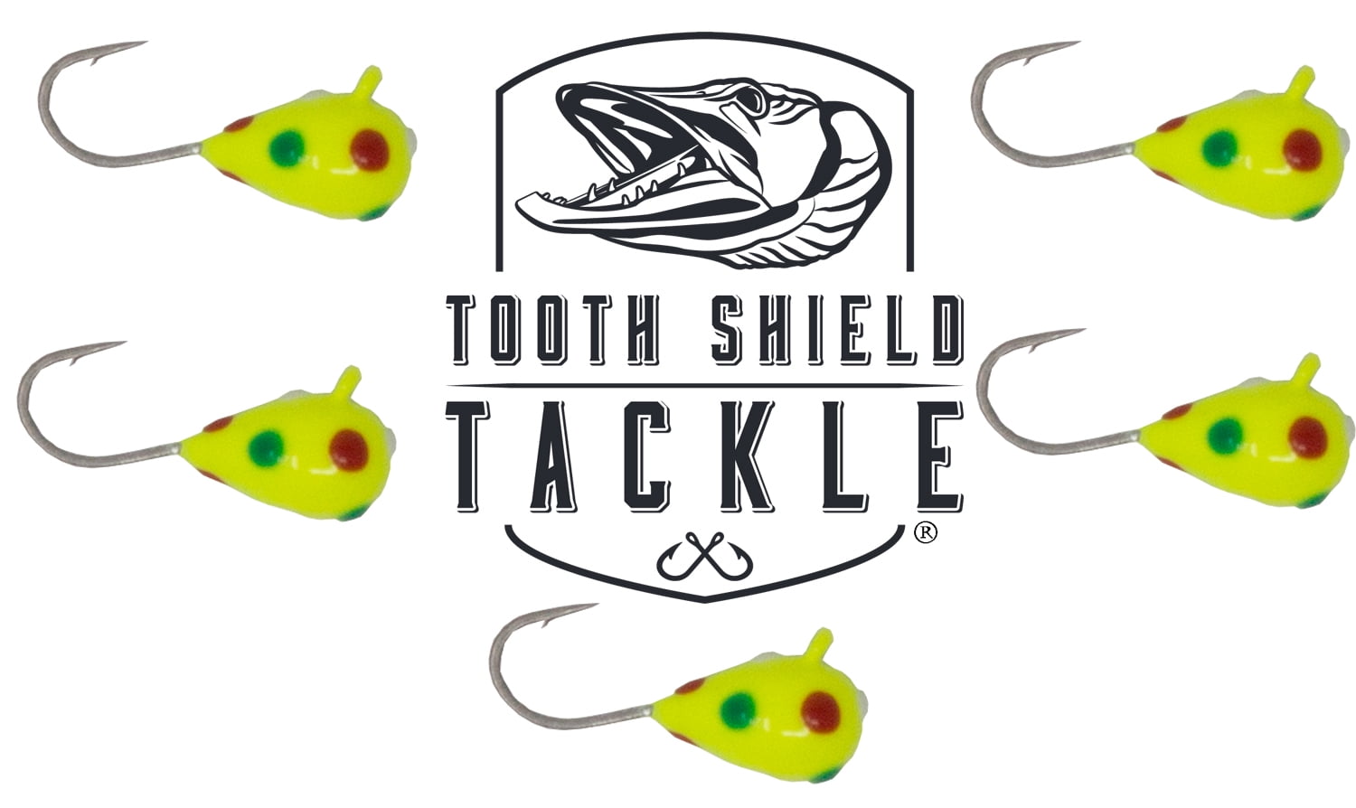Tooth Shield Tackle UV Glow Tungsten Ice Fishing Jigs 5-Pack Crappie ...