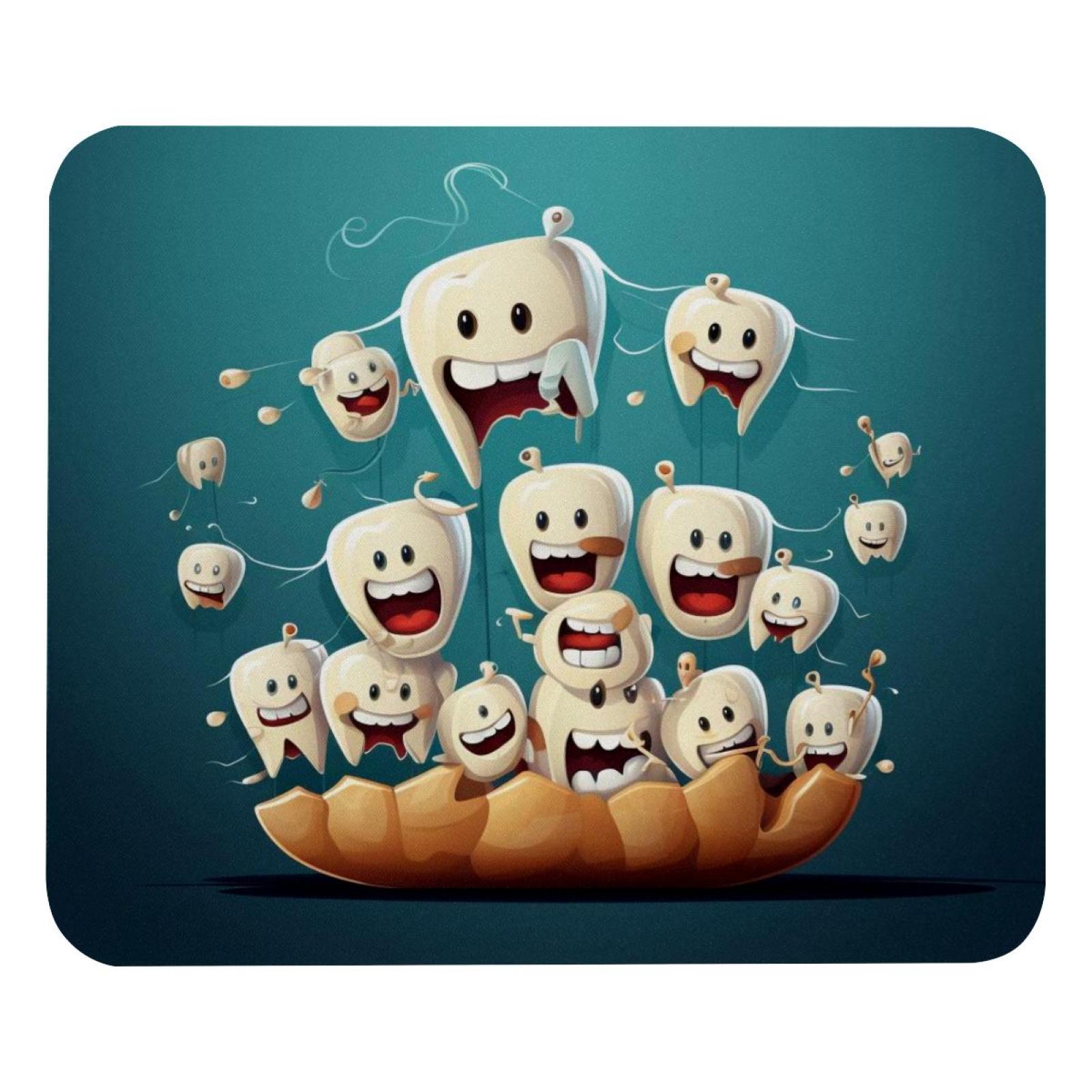 Tooth Square Desk Mat, 8.3x9.8 Inch, Non-Slip Rubber Bottom, Printed ...