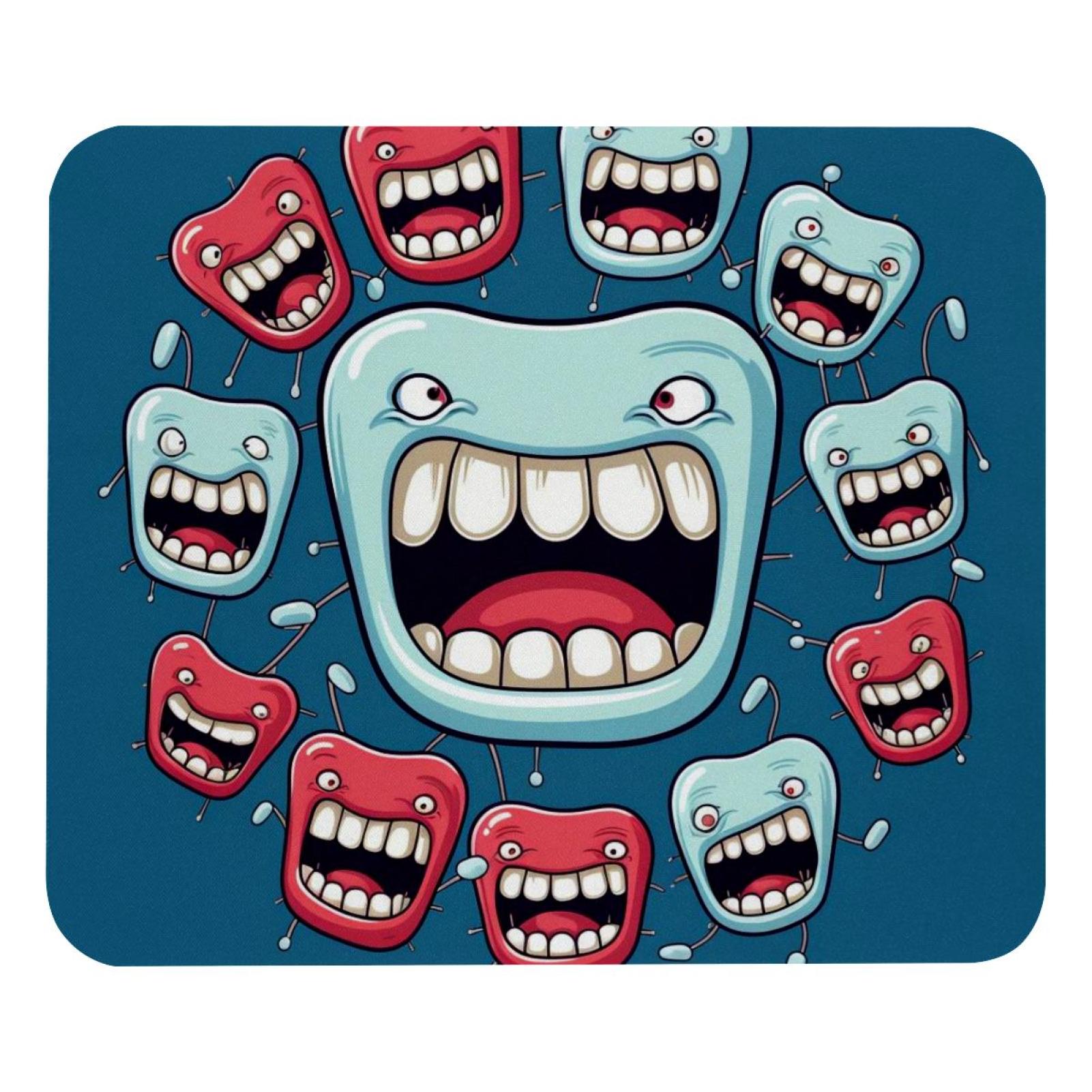 Tooth Square Desk Mat Gaming Mouse Pad, 8.3x9.8 Inch Non-Slip Rubber ...