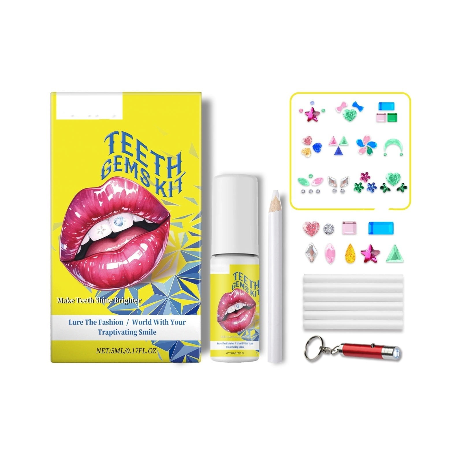 Tooth care Teeth Gem Set DIY Teeth Gem Flat Bottom Round Gem DIY ...