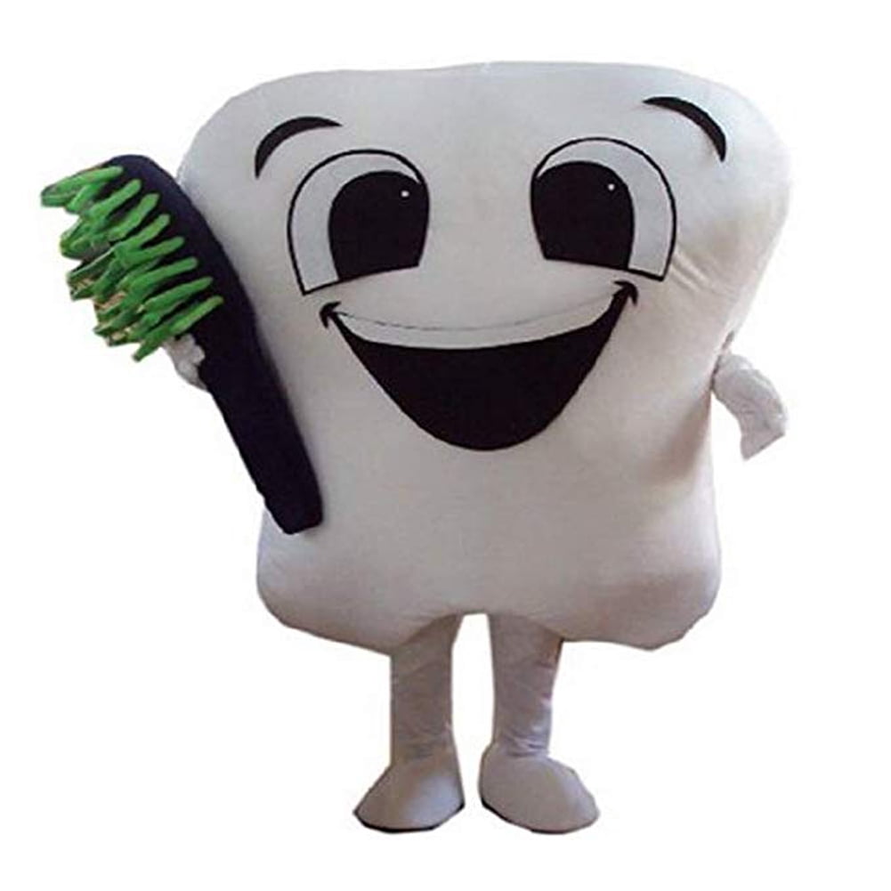 Tooth with Toothbrush Mascot Costume Adult Halloween Costume - Walmart.com