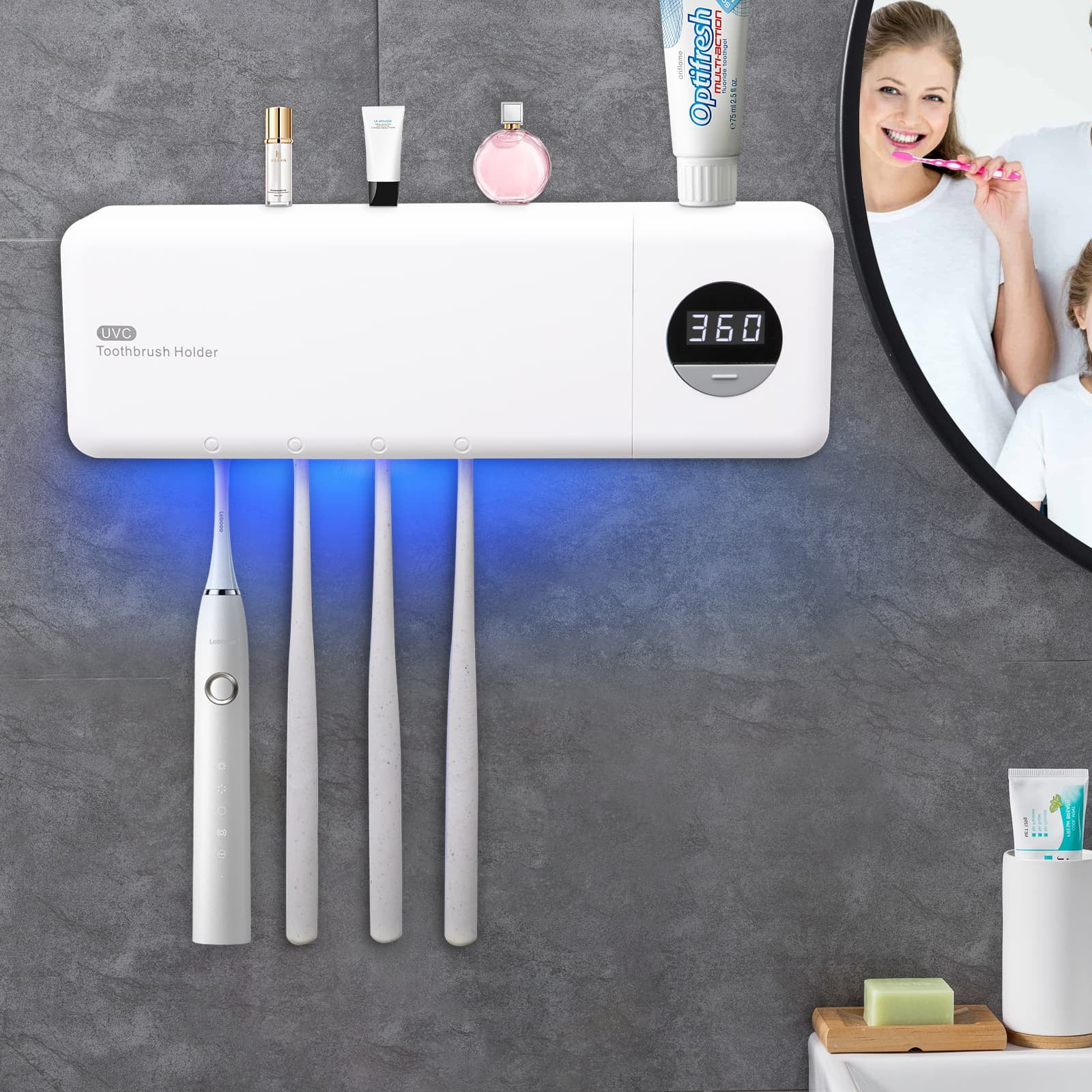 Toothbrush Cleaner and Automatic Toothpaste extruder Set,Toothbrush ...