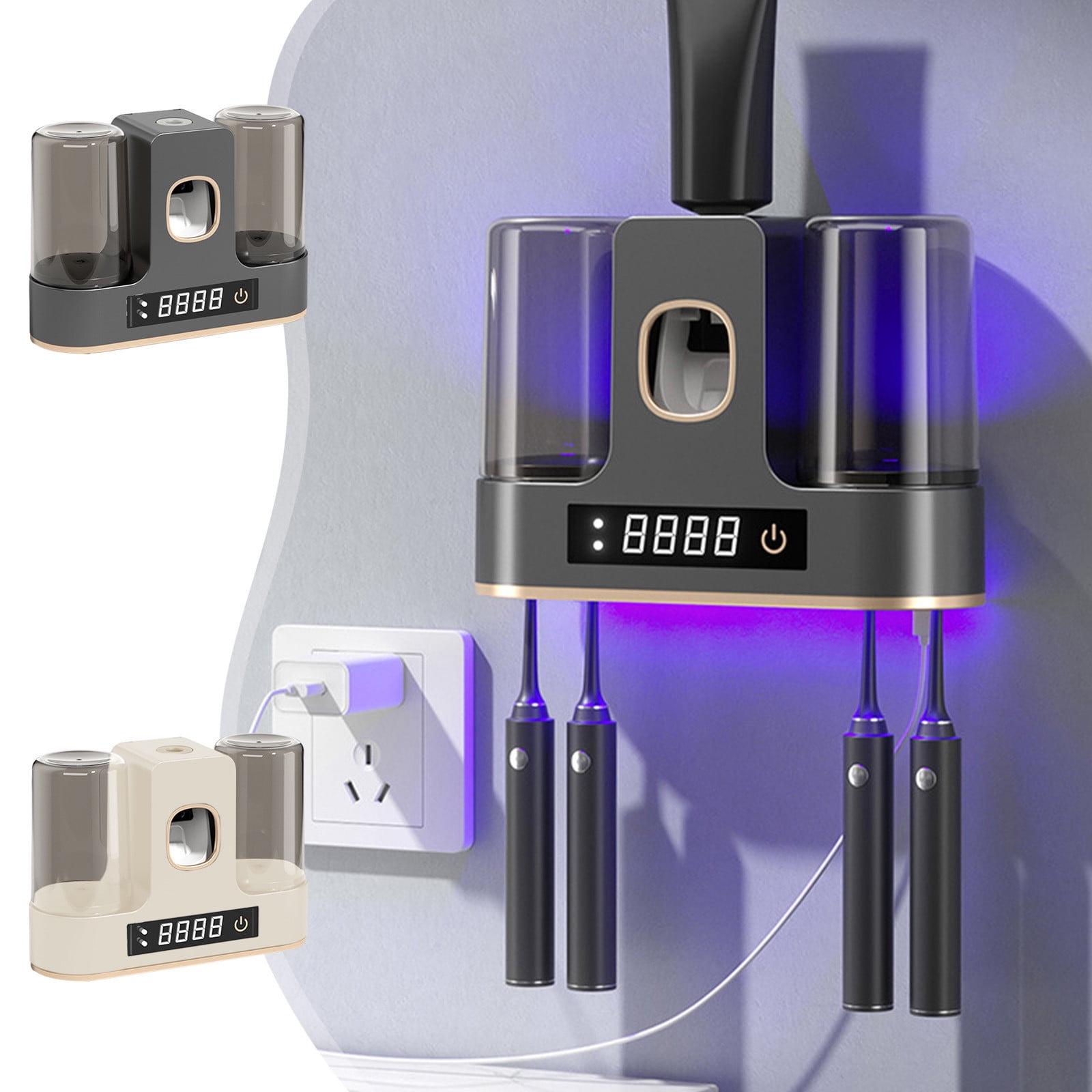 Toothbrush Dryer Sanitizer | 4 Slot Wall Mount Toothbrush Holder | Hot ...