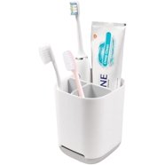 mDesign Bathroom Toothbrush/Toothpaste Dental Storage Organizer - Gray ...