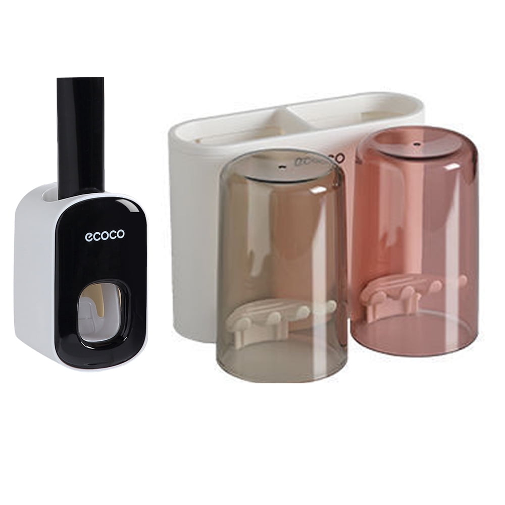 Toothbrush Holder Automatic Toothpaste Dispenser Set Dustproof ?with ...