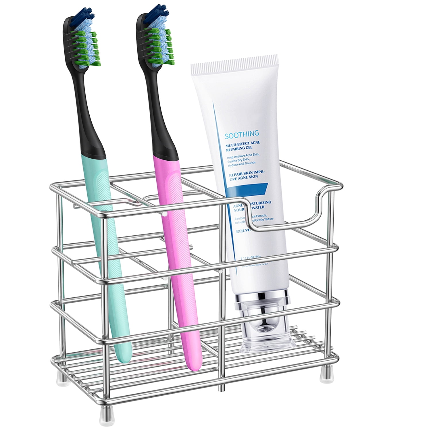 Toothbrush Holder for Bathroom, Stainless Steel Toothpaste Holder Stand ...