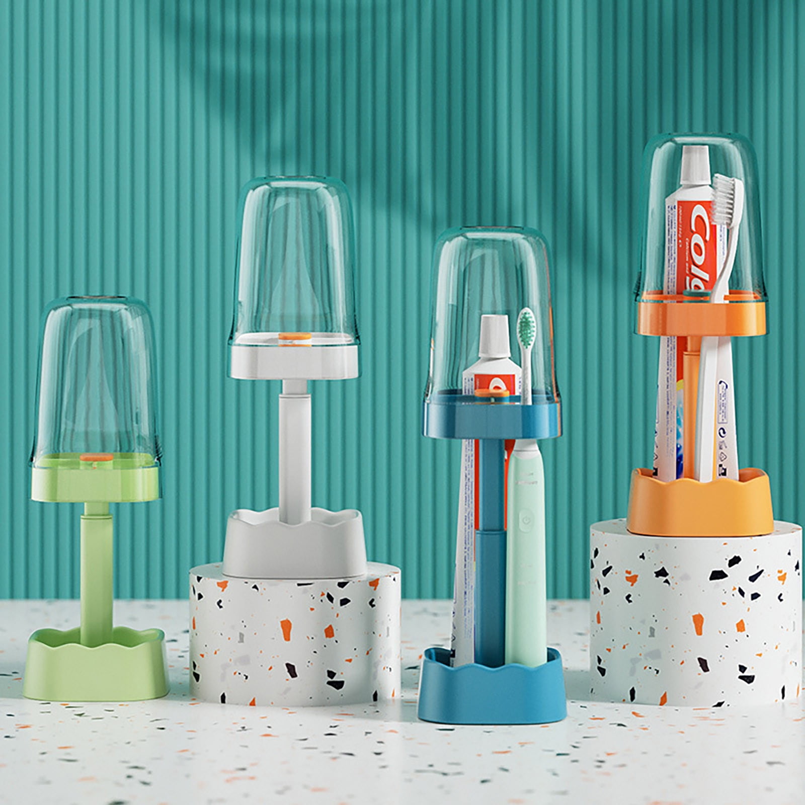 Toothbrush Holder Cup Set | ABS Toothbrush Rack & Mouthwash Cup ...