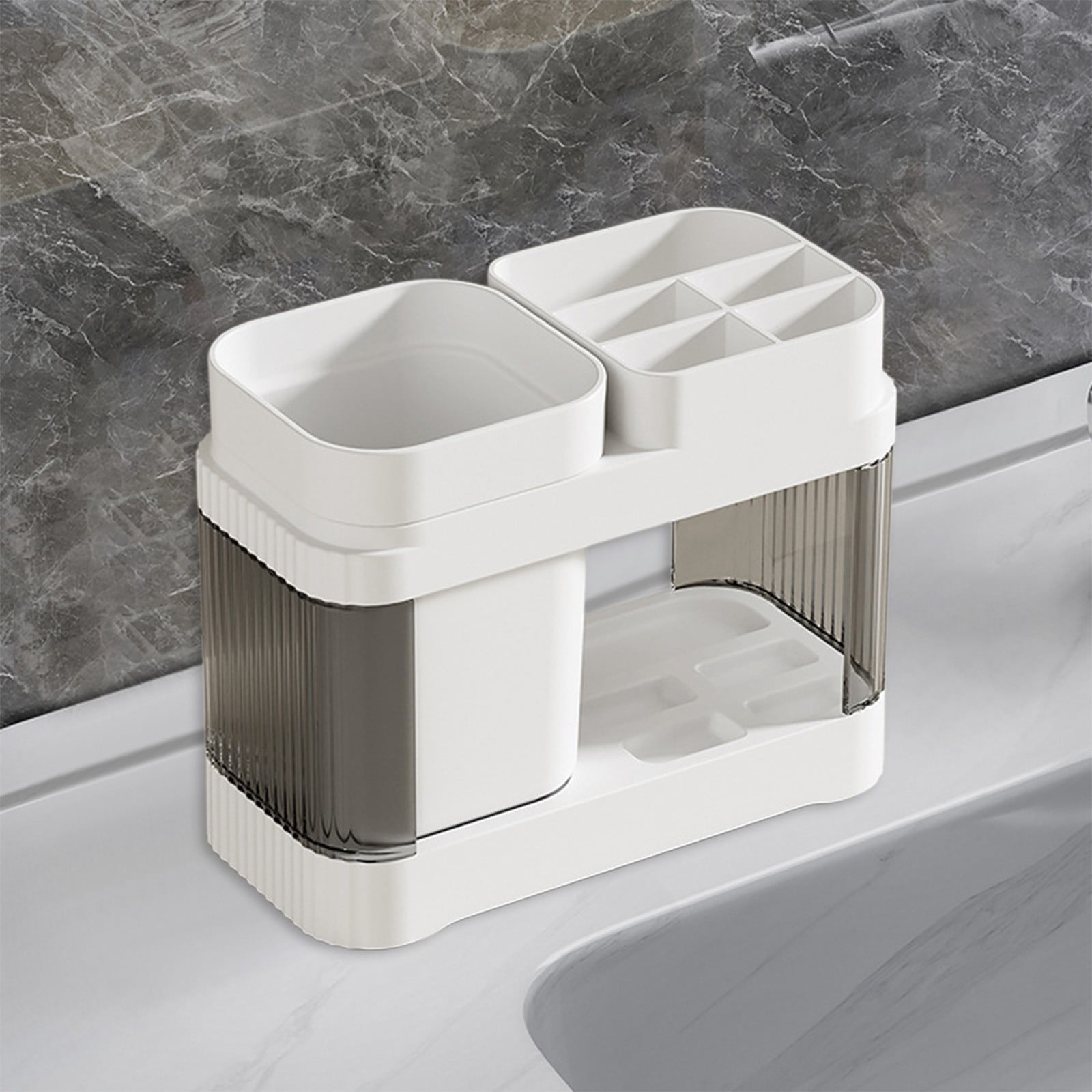 Toothbrush Holder Organizer | Plastic Bathroom Storage Rack | Multi ...