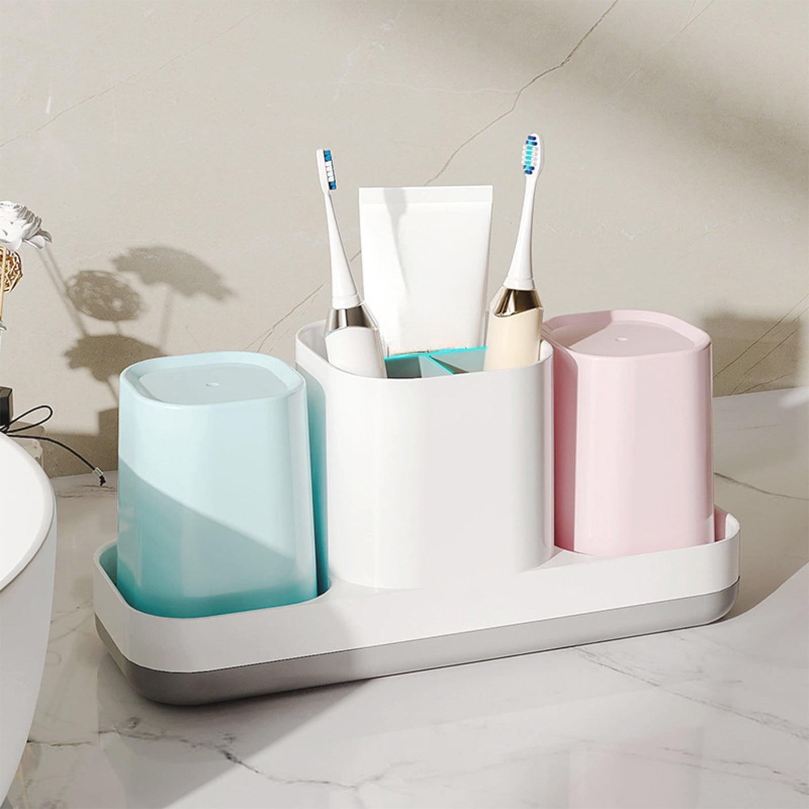 Toothbrush Holder Sink Organizer, Bathroom Storage, Tooth Cup and ...