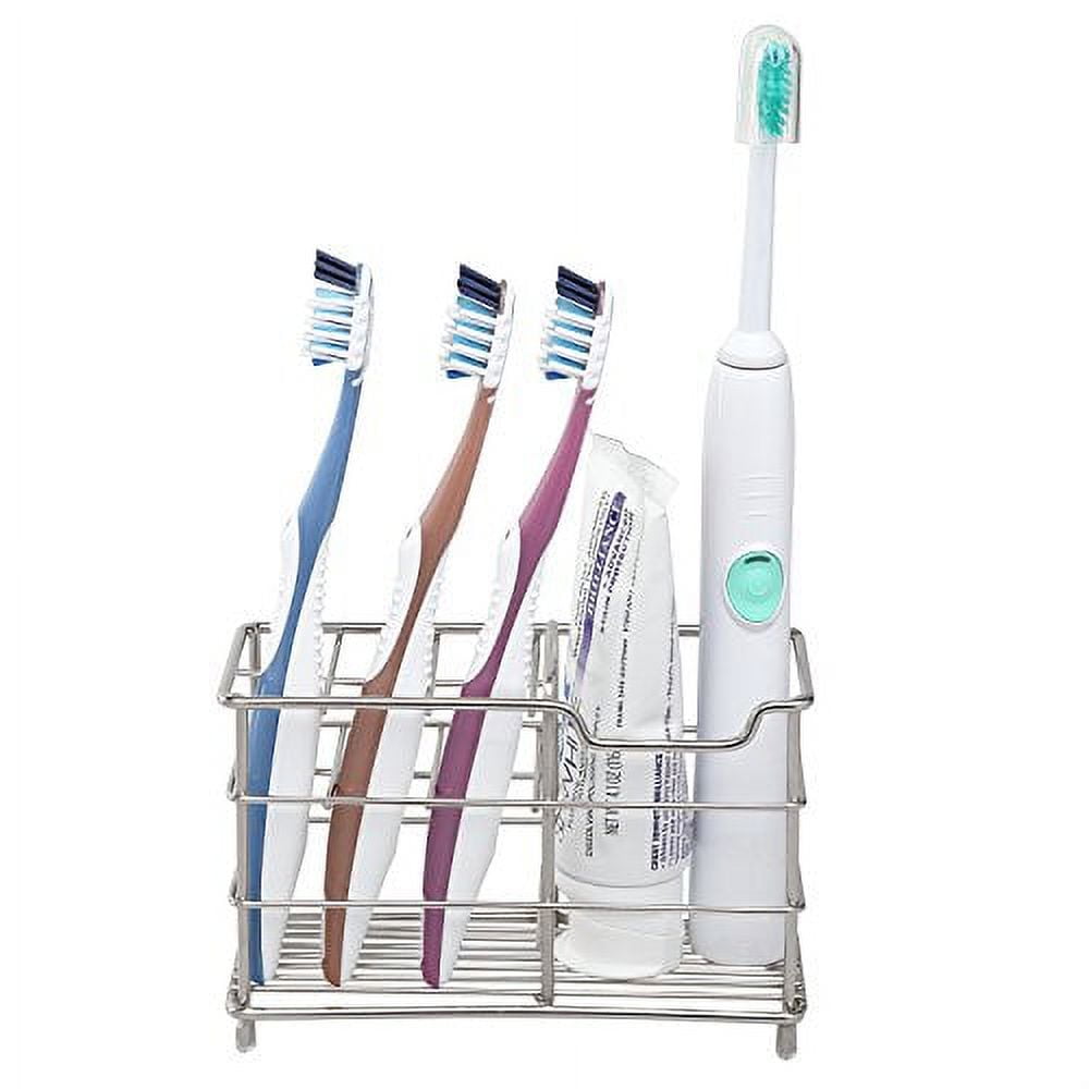 Toothbrush Holder Stainless Steel Rustproof Metal Bathroom Toothpaste ...