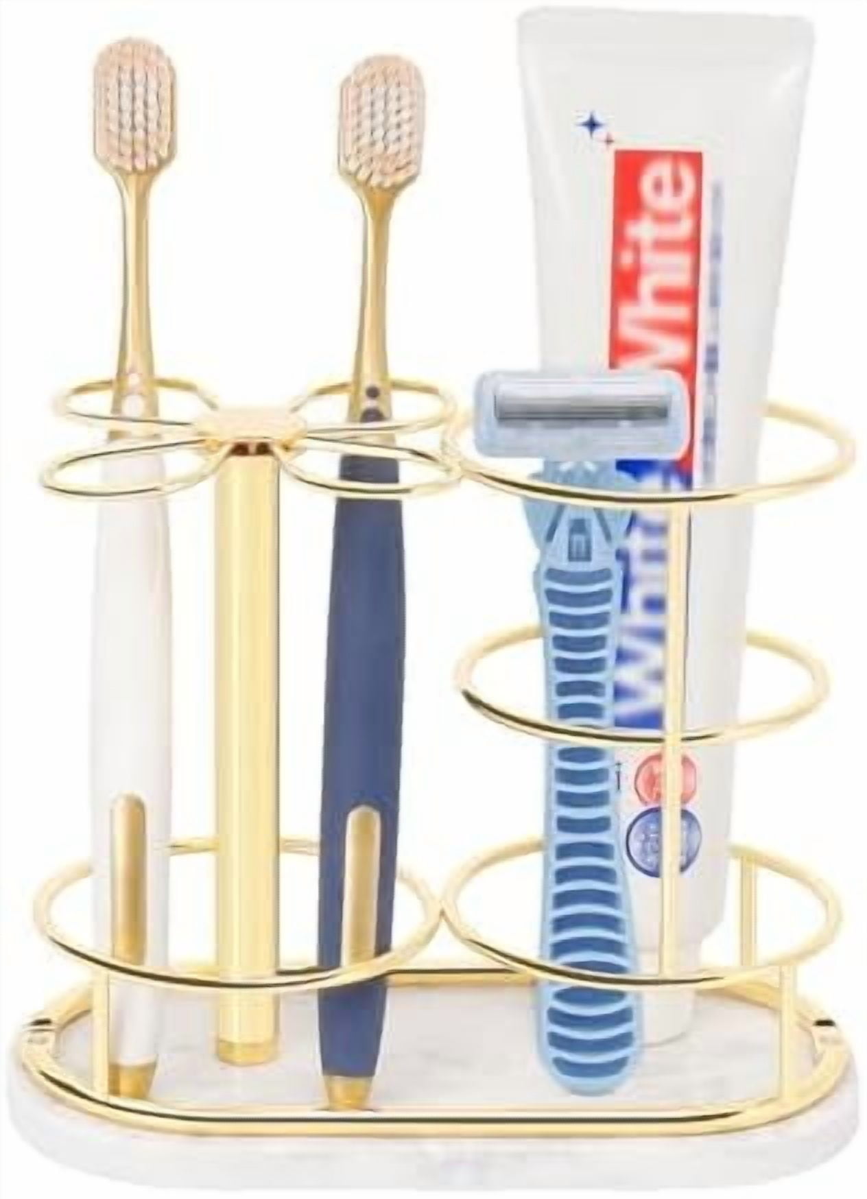 Toothbrush Holder Stand for Bathroom, Metal Toothbrush Organizer with ...