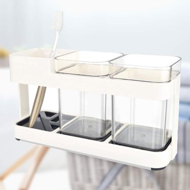 Stainless Steel Bathroom Toothbrush Holder Toothpaste Holder Stand ...