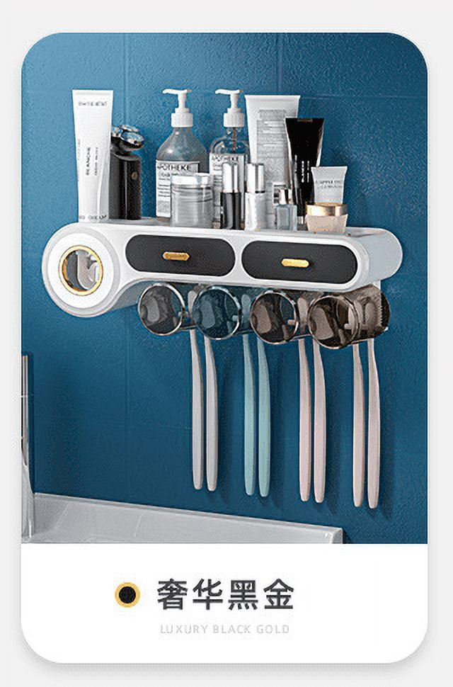 Toothbrush Holder Wall Mounted,Multi-Functional Toothbrush Holder with ...