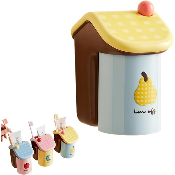 Toothbrush Holder with Cup, Magnetic Suction Mouthwash Cup, for ...