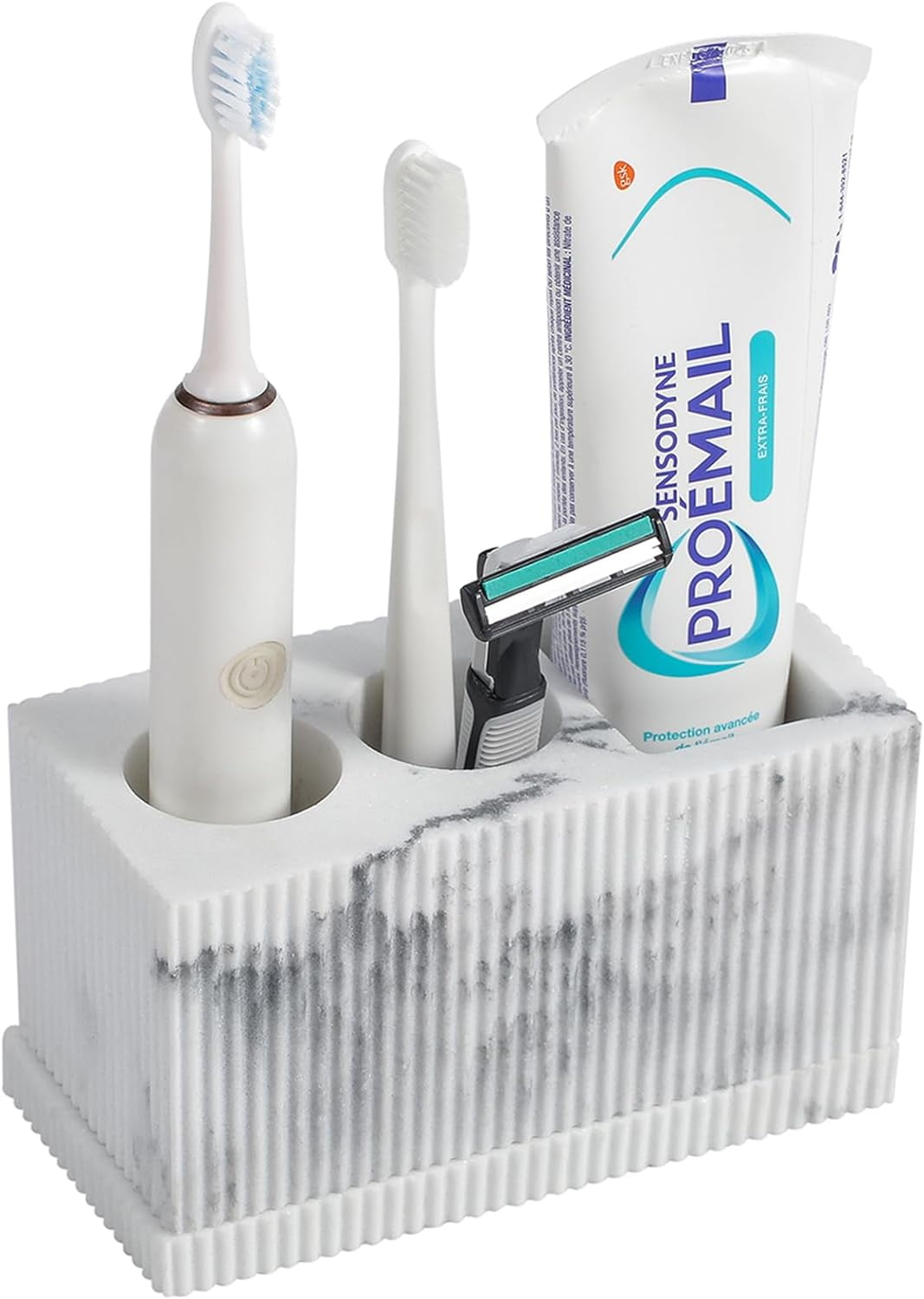 Toothbrush Holders for Bathroom Countertop, 3 Slots Electric Tooth ...