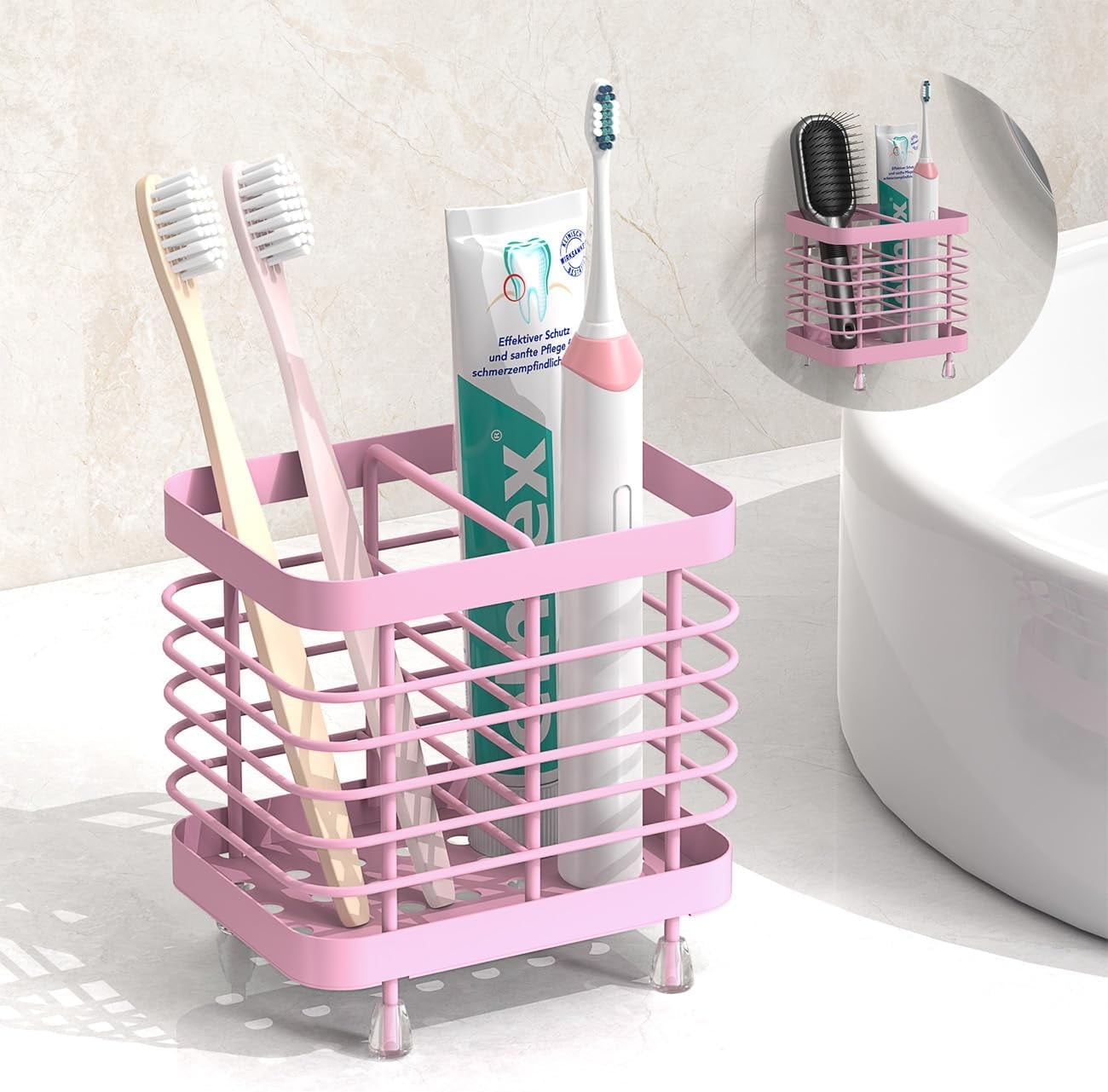Toothbrush Holders for Bathroom, Stainless Steel Electric Toothbrush ...