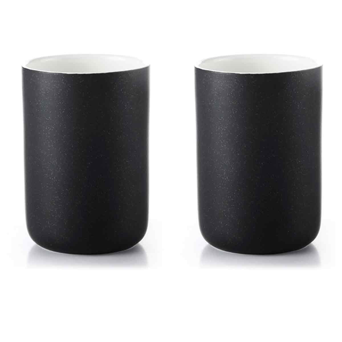 Toothbrush Holders for Bathrooms - 2 Cups Ceramic Toothbrush Toothpaste ...