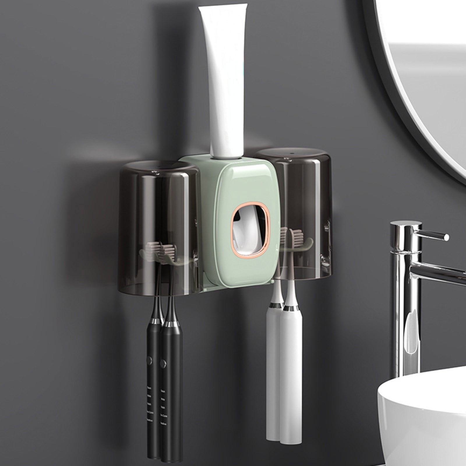 Toothbrush Holders for Bathrooms, Automatic Toothpaste Dispenser Space ...