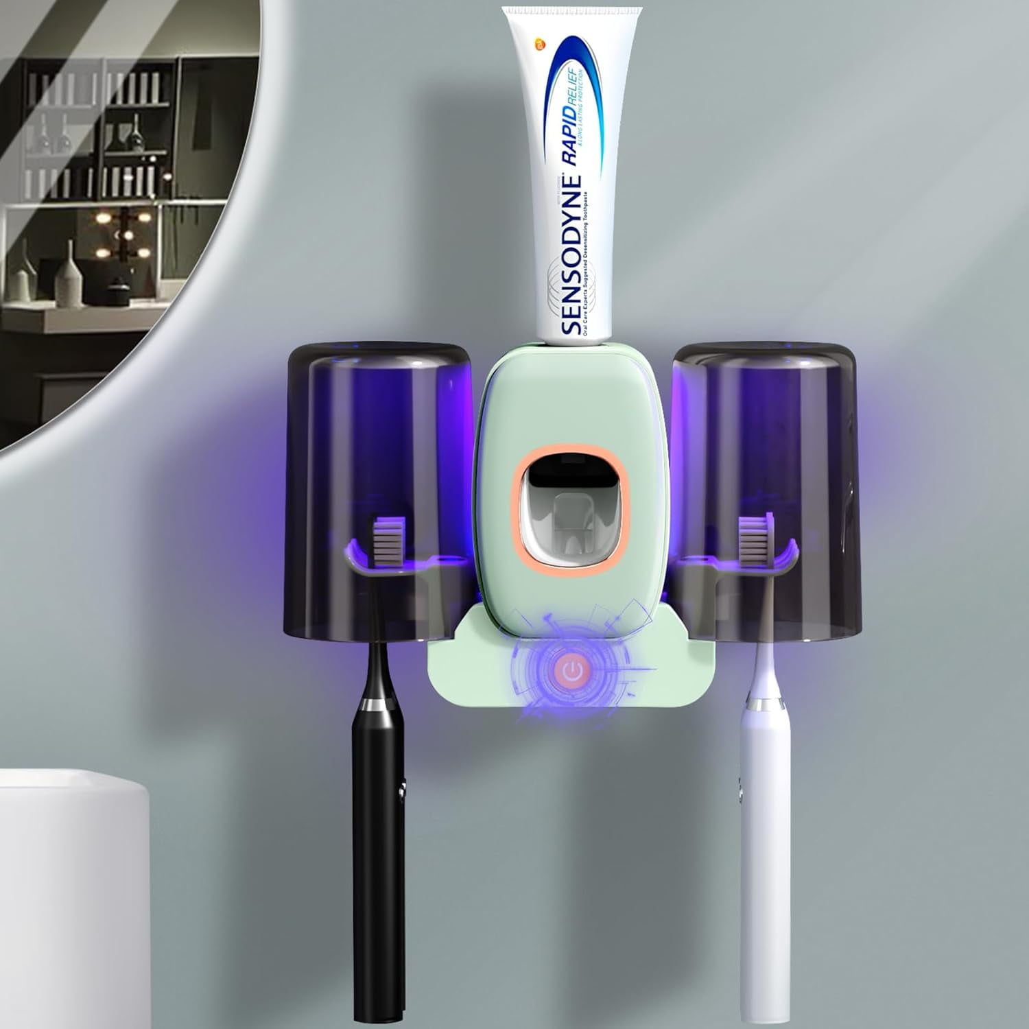 Toothbrush Holders for Bathrooms,Automatic Toothpaste Dispenser Space ...