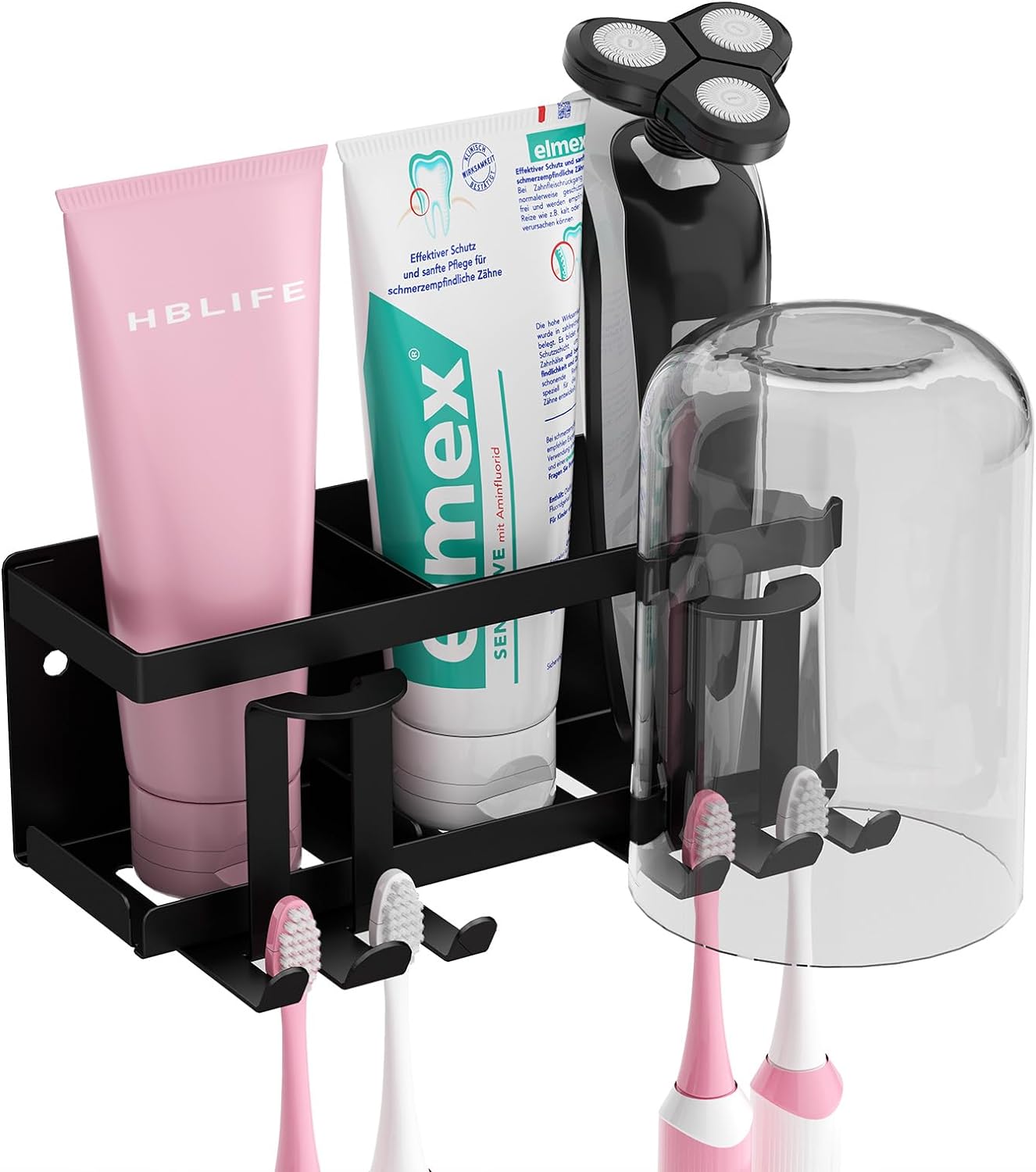 Better Homes & Gardens Metal and Glass Toothbrush Holder, Clear with ...