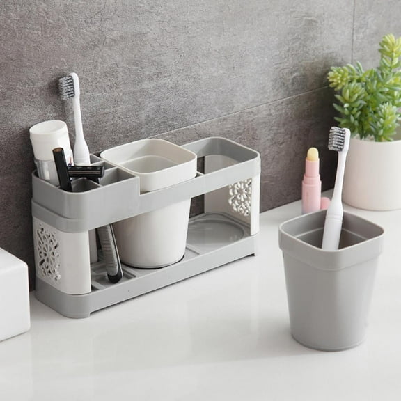 Expandable Bathroom Organizer Rack for Toothbrush Toothpaste and Cup ...