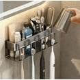 Toothbrush Holders for Bathroom, 4 Cups Toothbrush Holder Wall Mounted ...