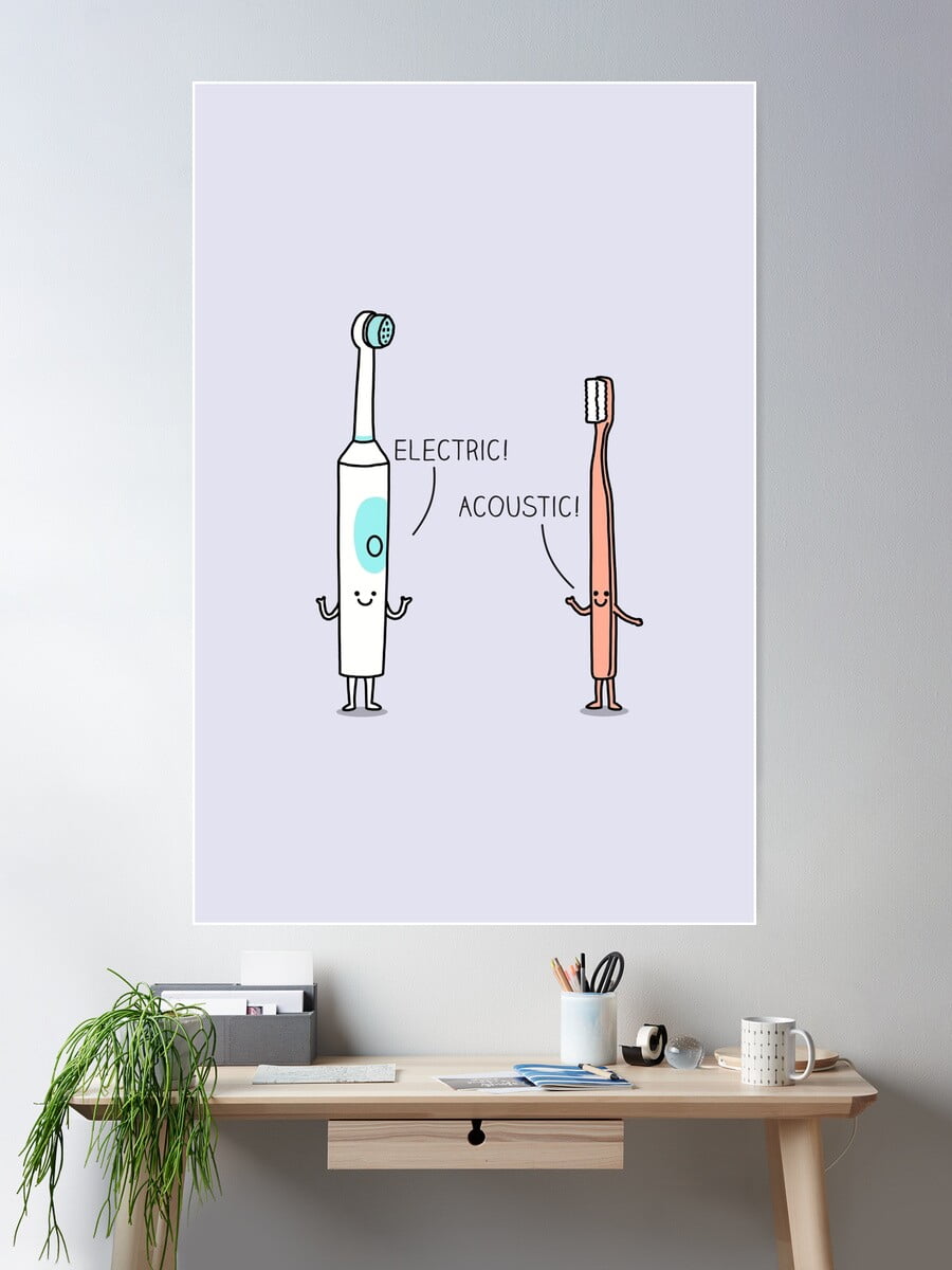 Toothbrush Poster Wall Art, Modern Wall Decor For Living Room Bedroom ...