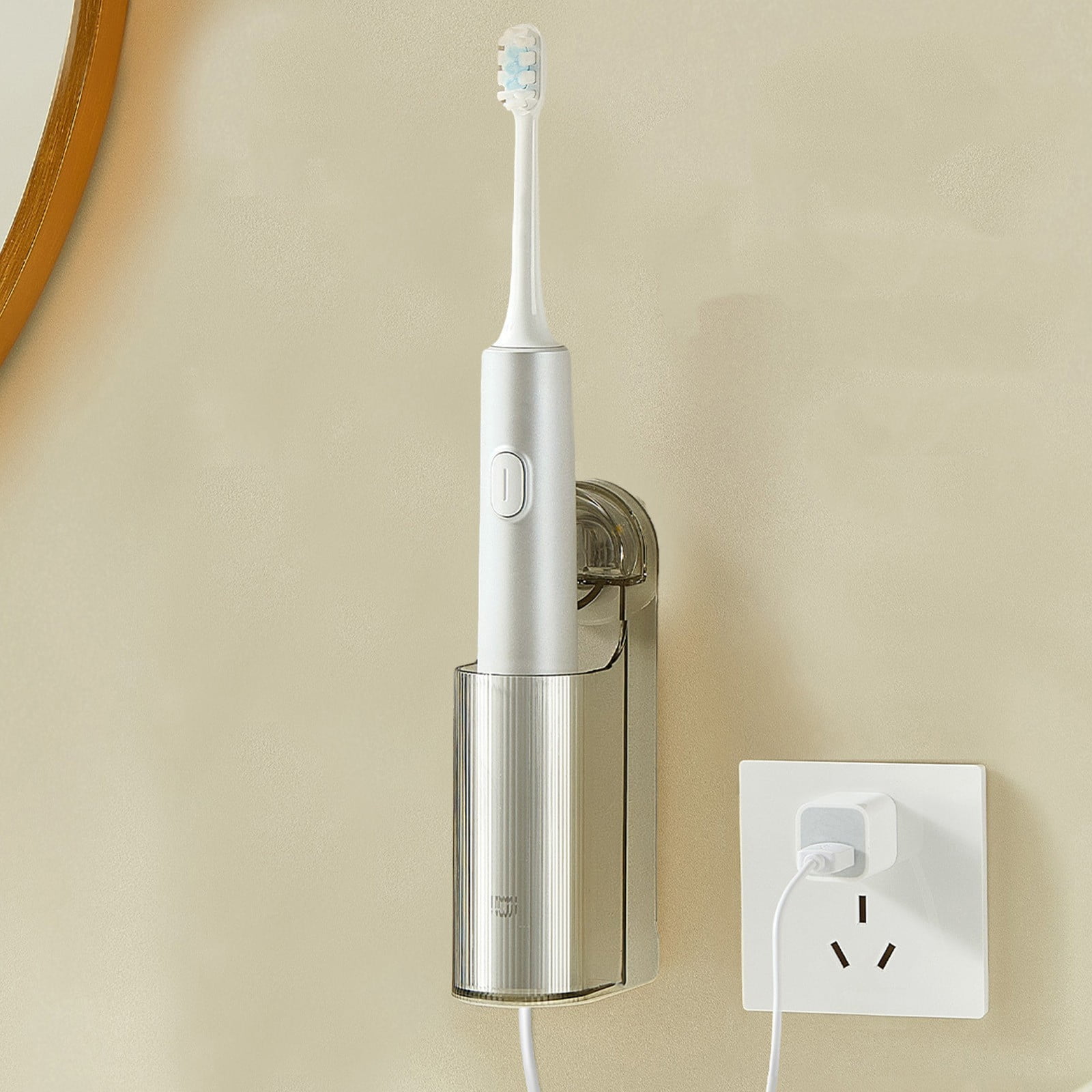 Toothbrush Rack Wall Mounted Double Size | Seamless Non-Perforated ...