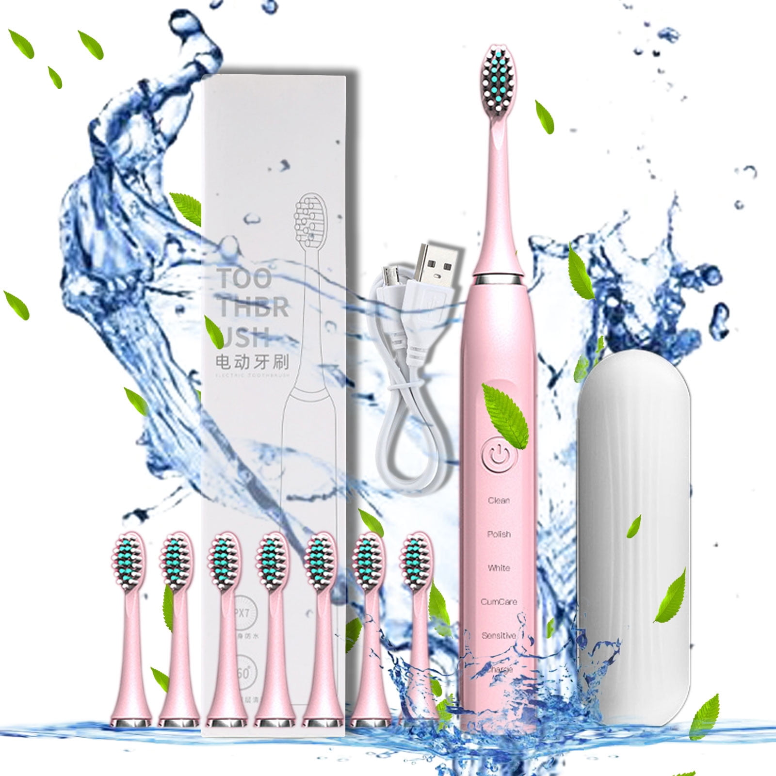 Toothbrush Rechargeable Sonic Toothbrushes for Adults with 5 Brushing ...