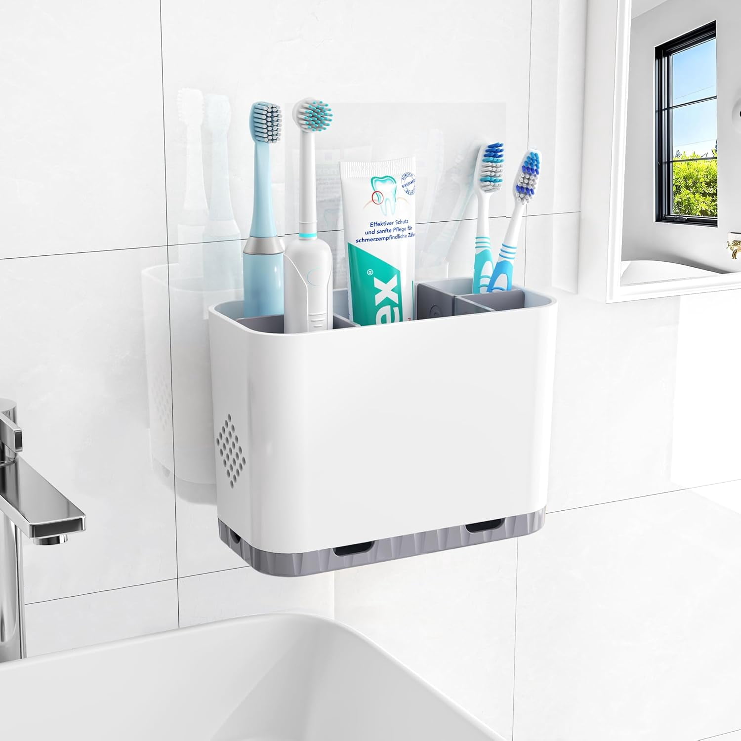 Toothbrush and Toothpaste Holders for Bathrooms Countertop - Detachable ...