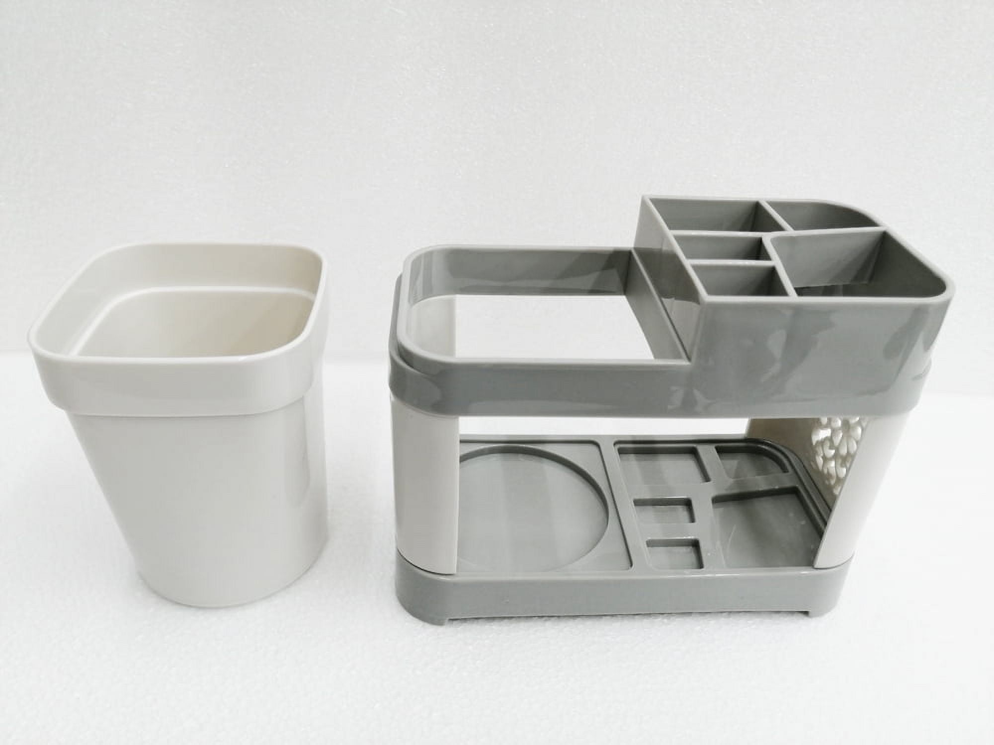 Maisutseb White Toothbrush Toothpaste Stand Holder Bathroom Storage ...