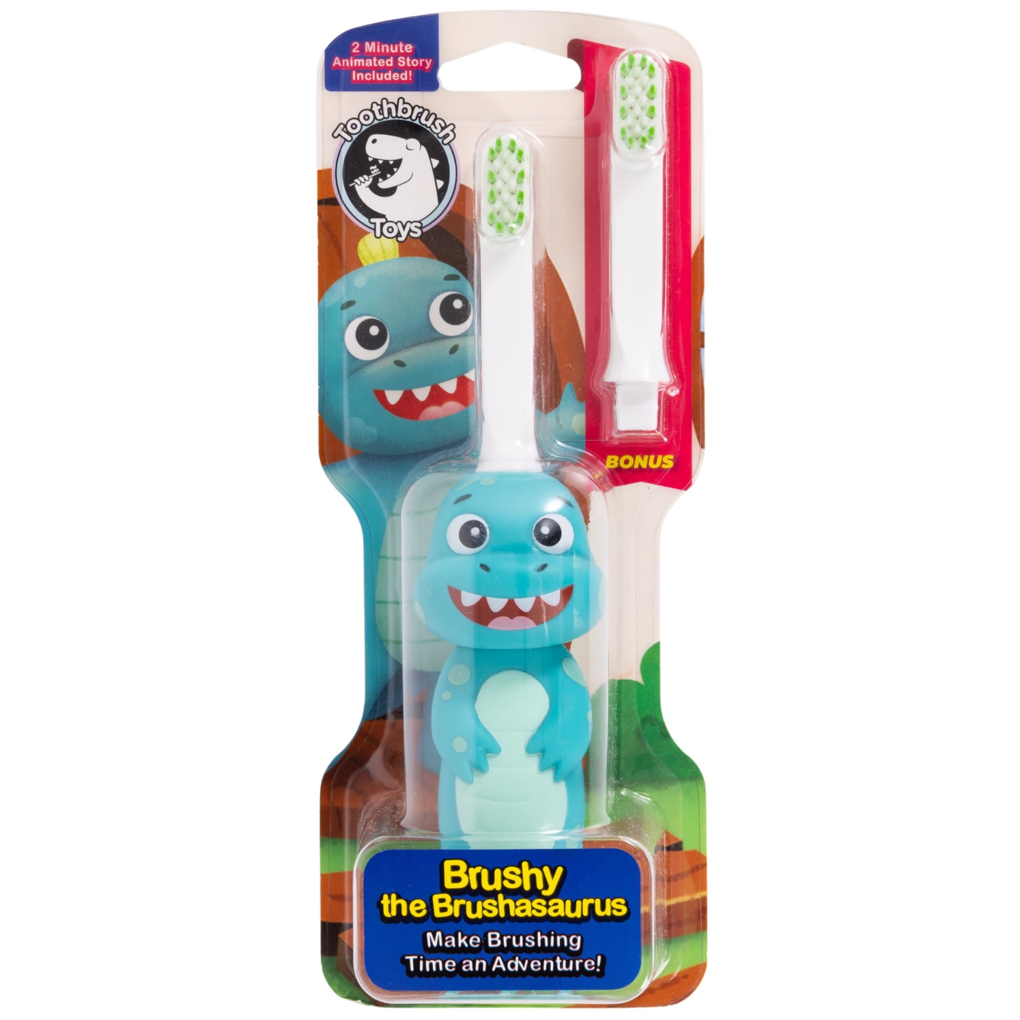 Toothbrush Toys: Brushy the Brushasaurus - Dinosaur Toothbrush, Extra ...