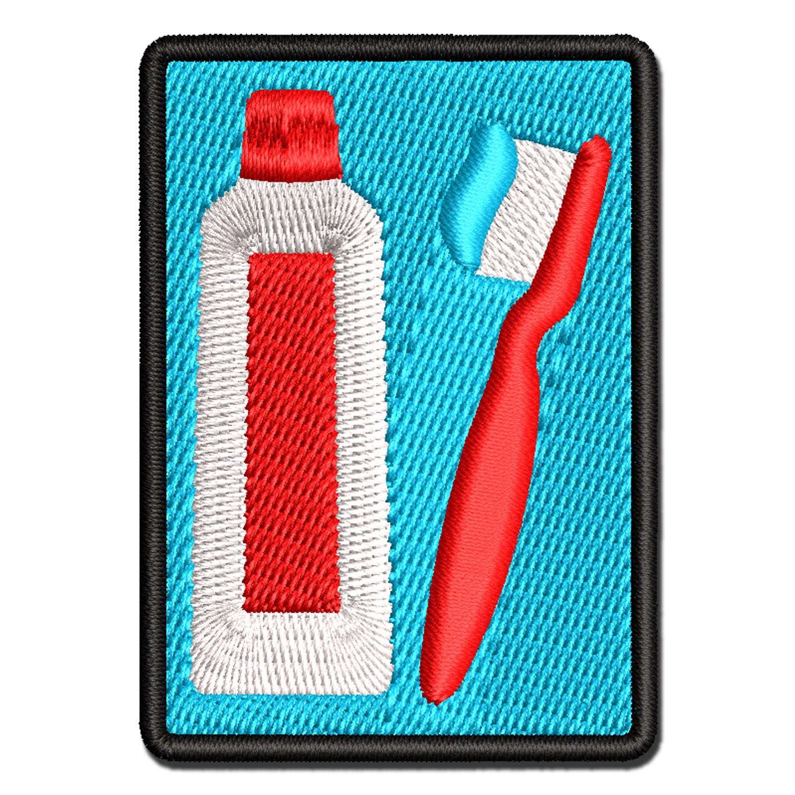 Toothbrush and Toothpaste Dentist Applique Multi-Color Embroidered Iron ...