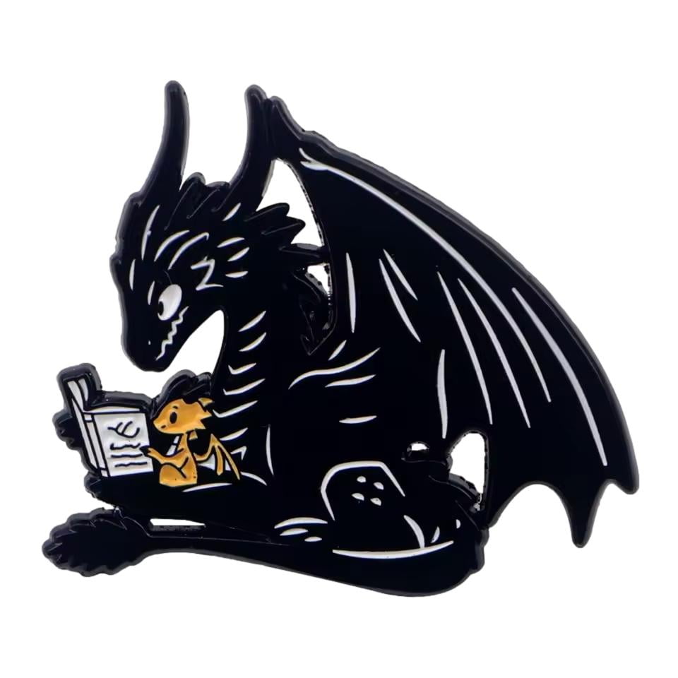 Toothless Dragon Sitting Reading Character 1.25 in Tall Metal Enamel ...