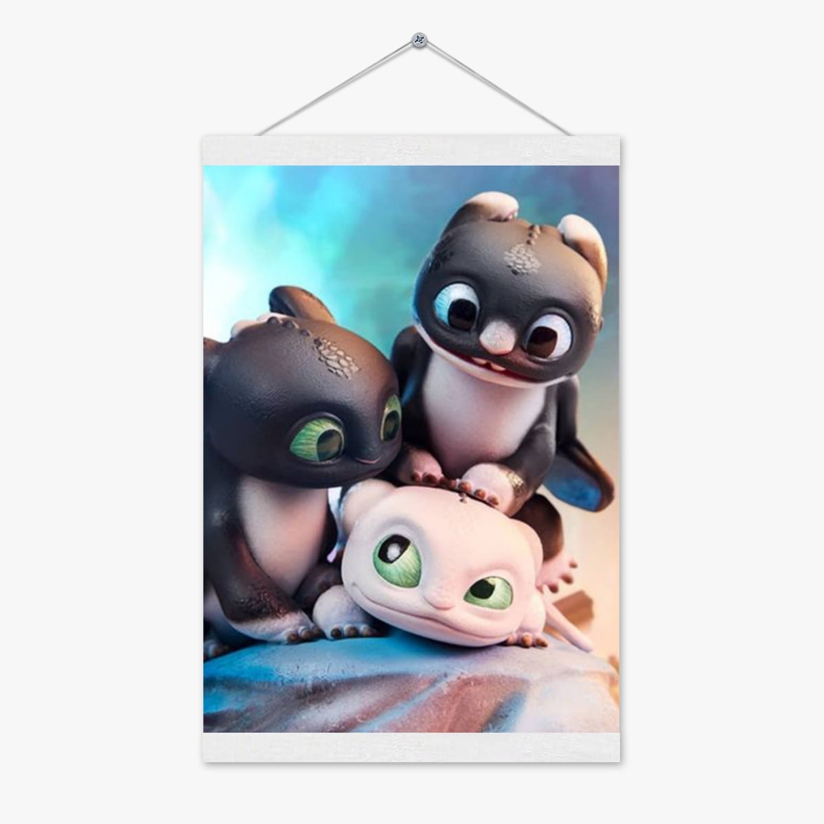 Toothless Funny Poster Wall Hanging Scroll Wooden Frame Poster Canvas ...