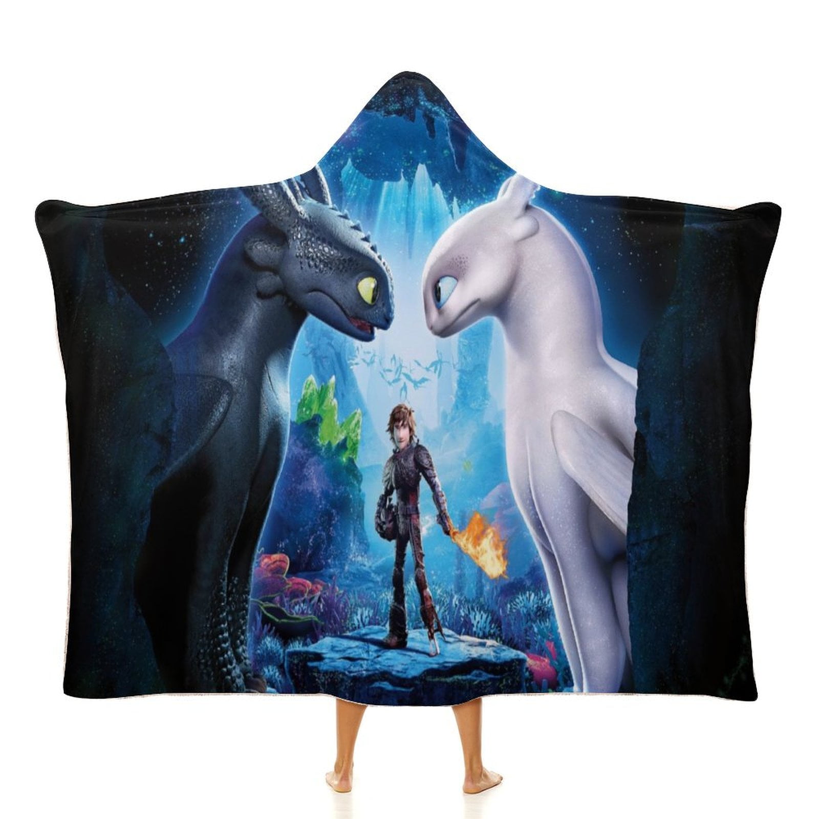 Toothless Hiccup How to Train Your Dragon Hooded Blanket Soft Warm ...