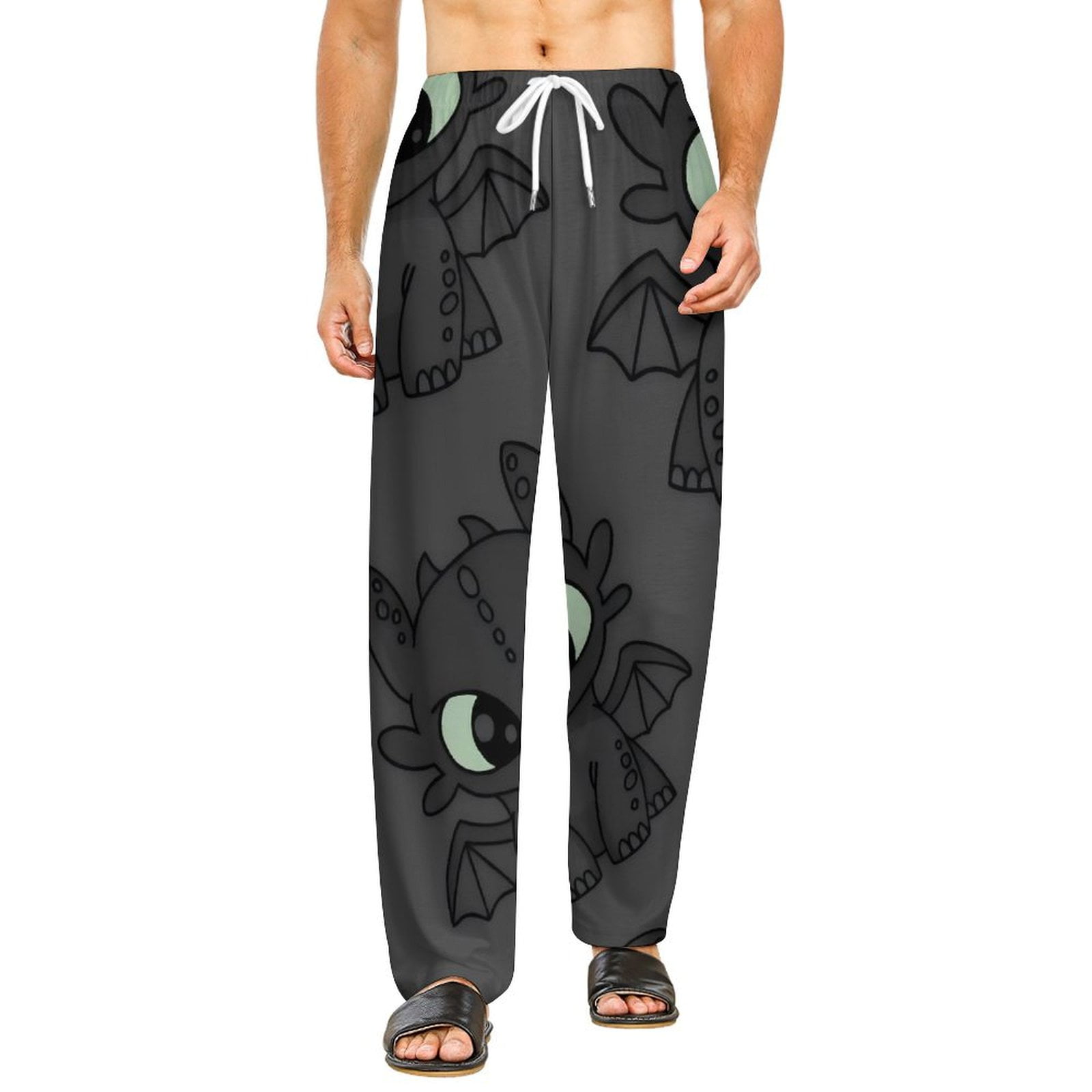 Toothless Men's elastic waist straight leg pajama pants M - Walmart.com