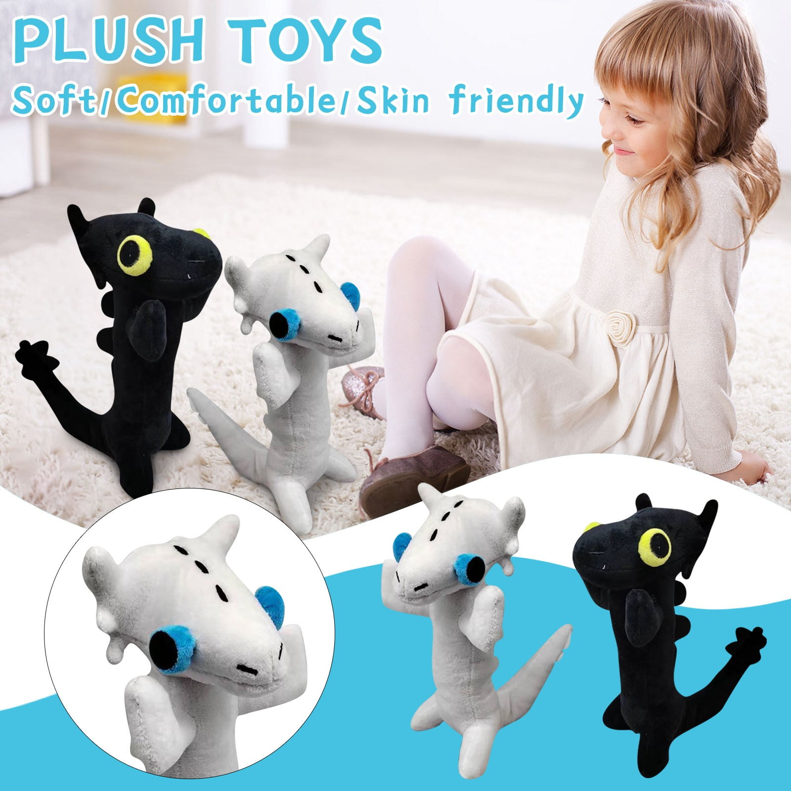Toothless Plush White 10in How to Train Your Dragon Toothless Stuffed ...