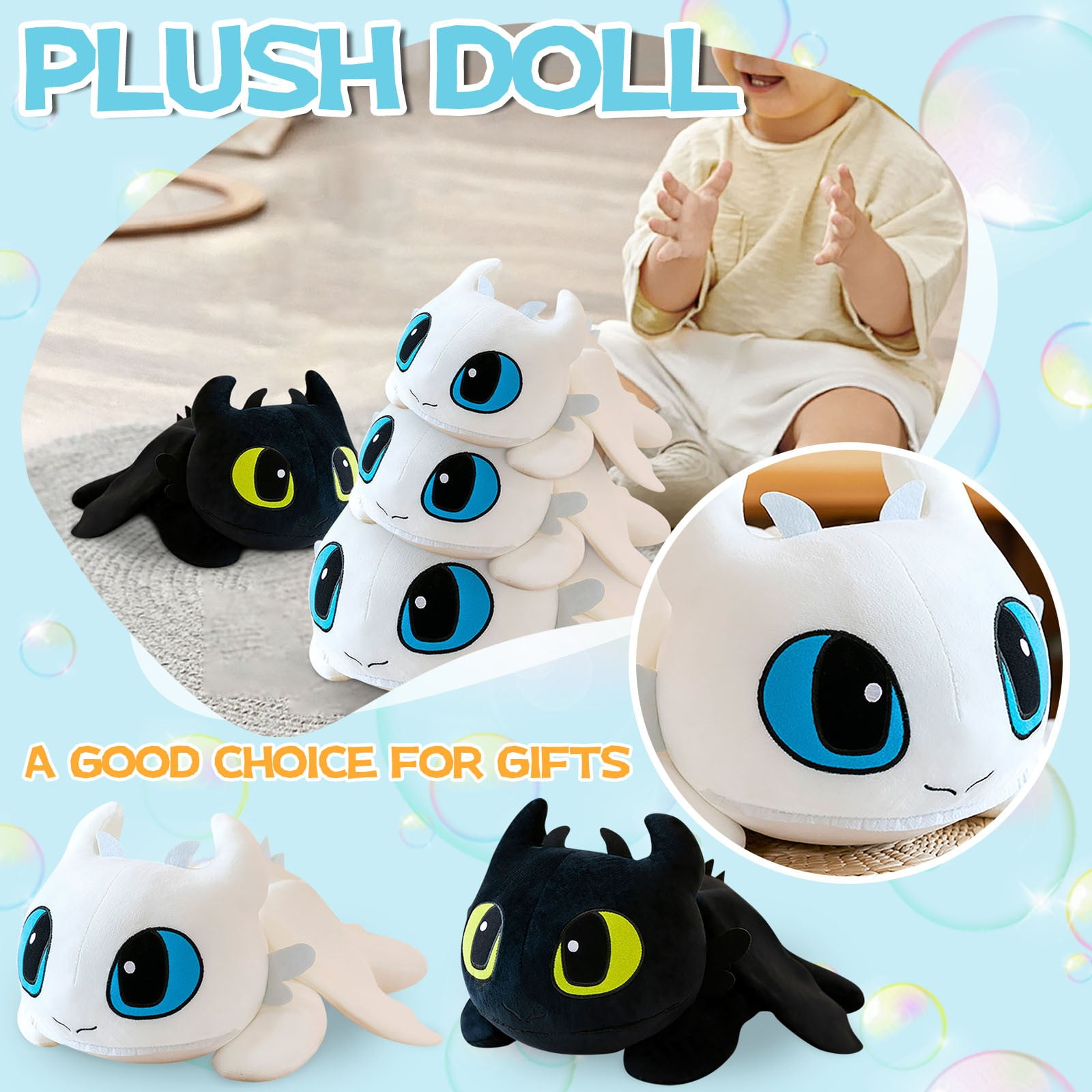Toothless Plush White 5in How to Train Your Dragon Toothless Plush ...