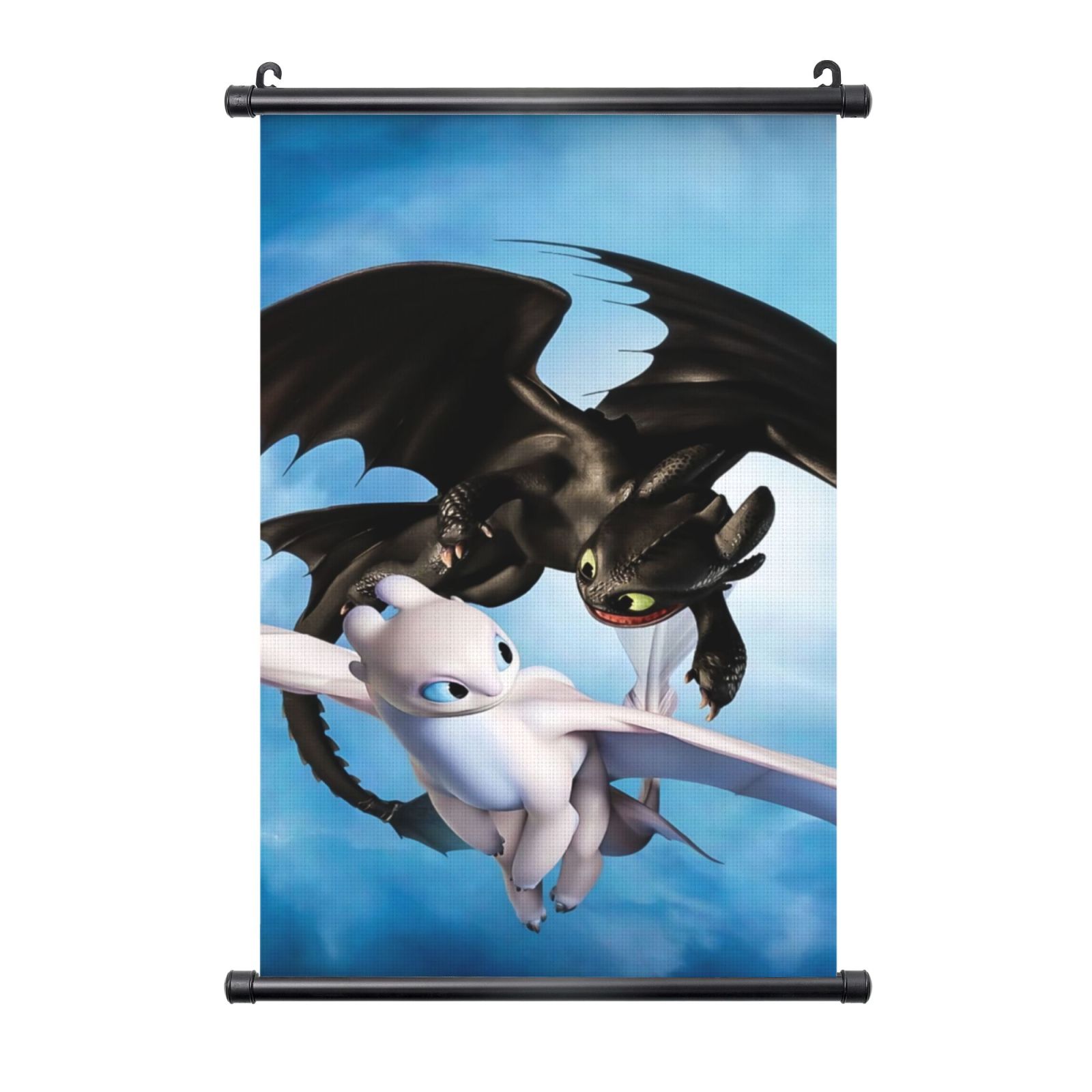 Toothless Poster Aesthetic Canvas PVC Shaft Wall Art Hanging Hanger ...